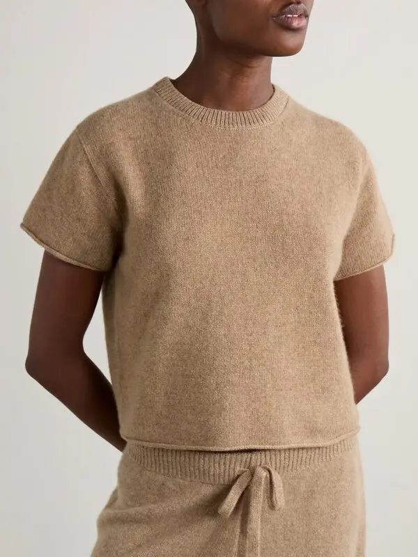 THE ELDER STATESMAN Short-sleeved Cashmere Sweater