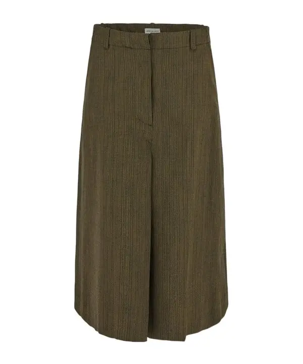Dries Van Noten Midi Skirt With Belt Ring And Pockets