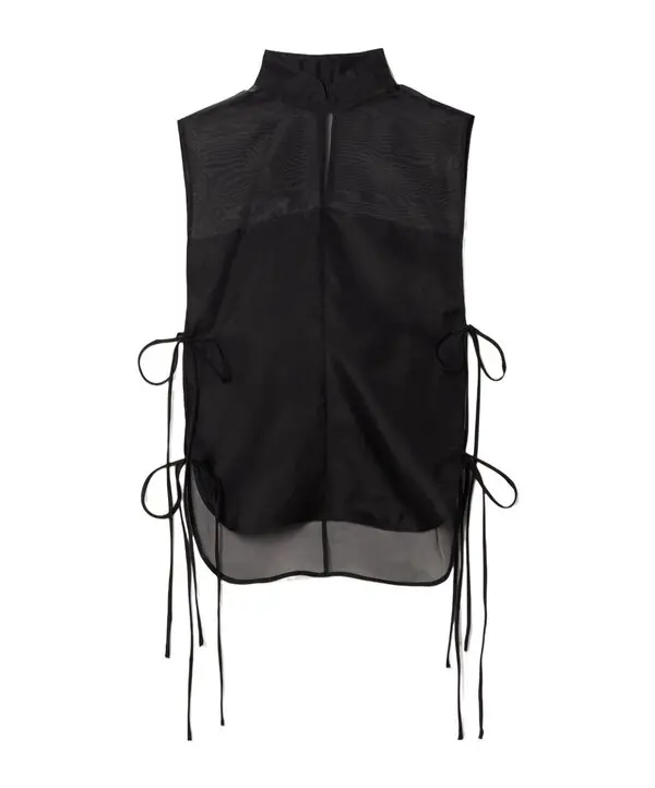 Le Kasha Anzio Tie-detailed Silk-tulle Top