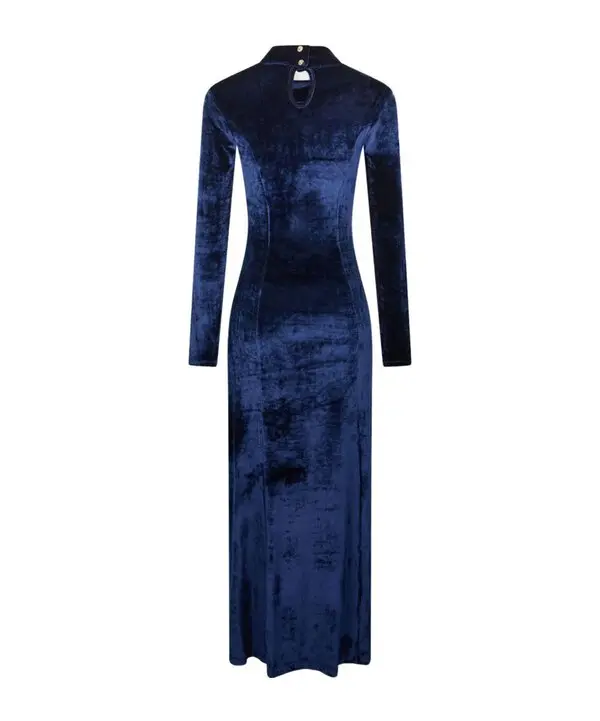 Rabanne Draped Velvet Long Dress