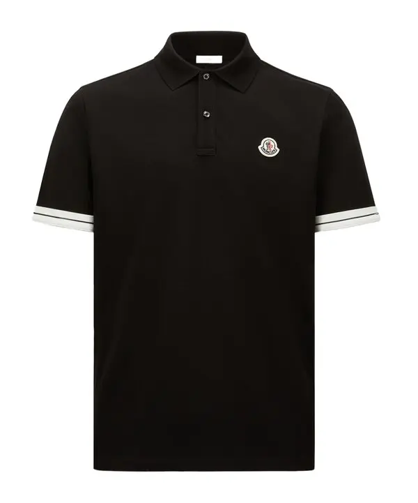 Moncler Logo Cotton Piquet Polo Shirt