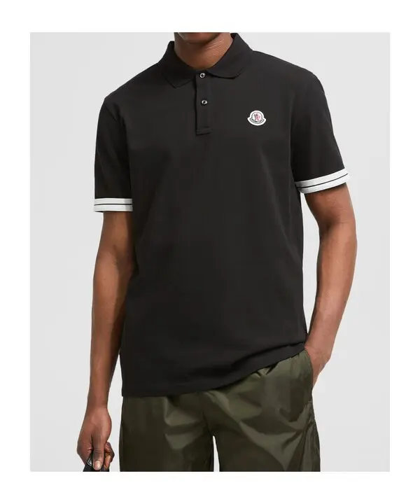 Moncler Logo Cotton Piquet Polo Shirt