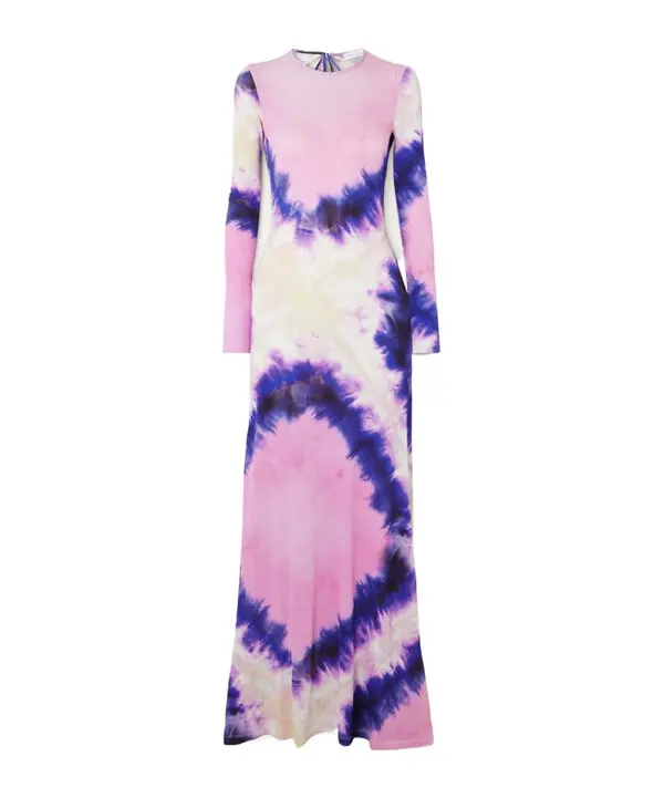 Rabanne Tie-dye Print Crewneck Maxi Dress - Multicolour