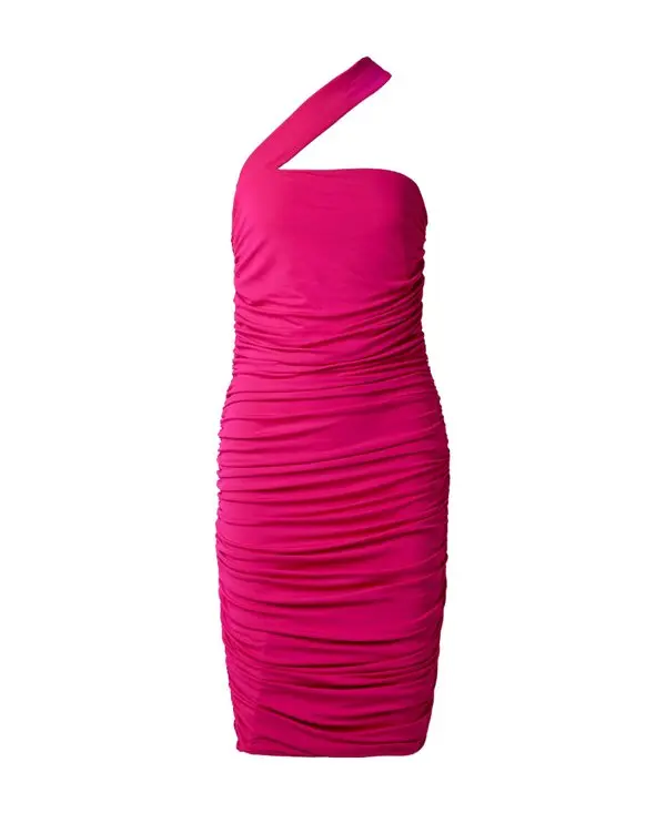 Michael Kors One Shoulder Ruched Dress