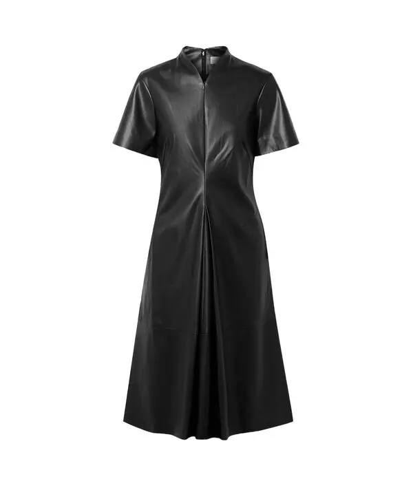 Proenza Schouler Leather Paneled Pleated Dress
