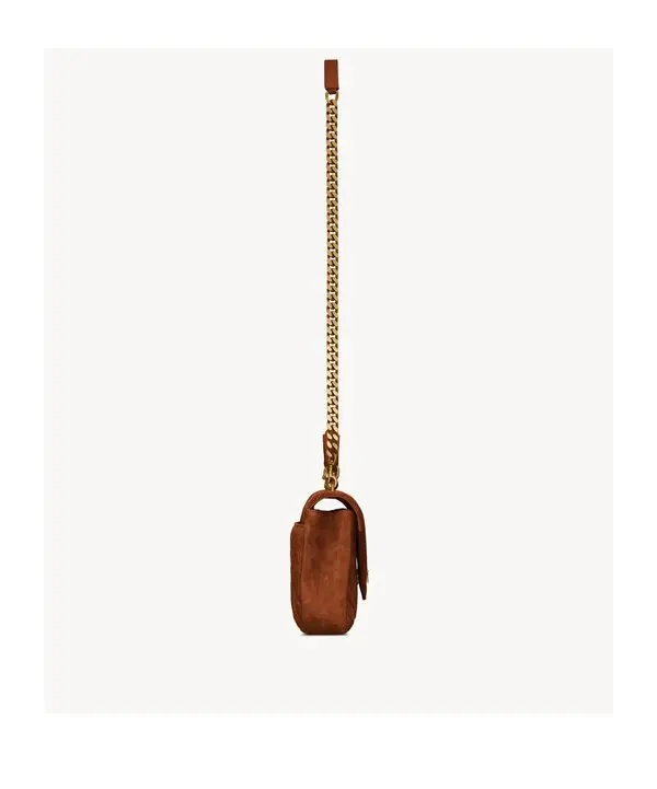 Saint Laurent College Medium In Quilted Suede
