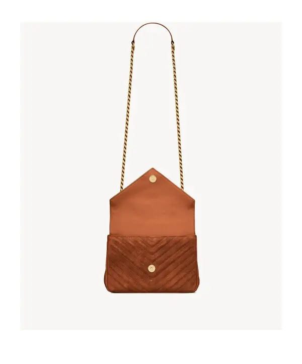 Saint Laurent College Medium In Quilted Suede