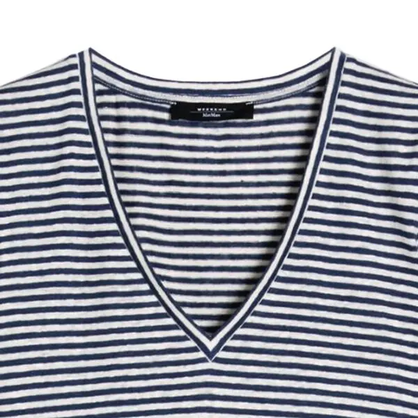 Max Mara V-neck Striped T-shirt - Ultramarine
