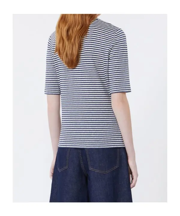 Max Mara V-neck Striped T-shirt - Ultramarine