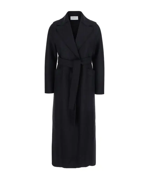Harris Wharf London Maxi Belted Coat - Black