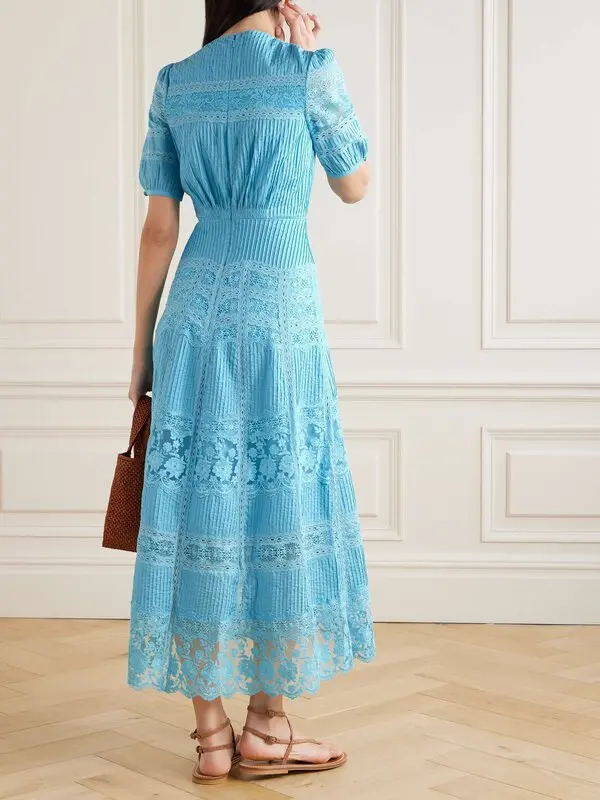 Saloni Spliced Pleated Dress
