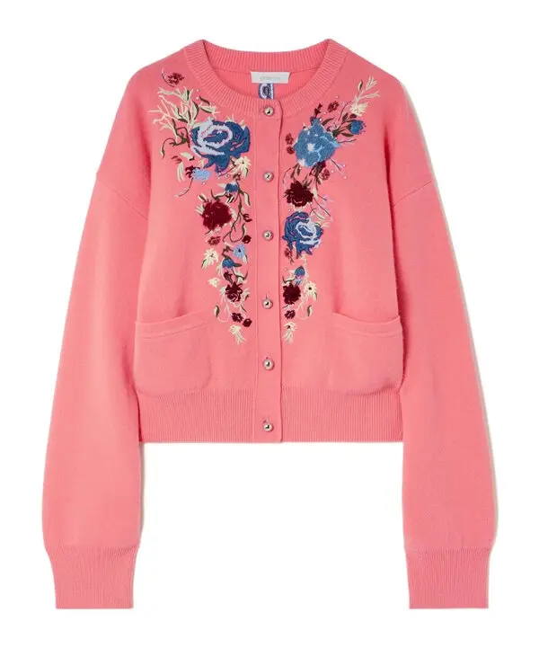 Rabanne Embroidered Crystal-embellished Wool And Cashmere Blend Cardigan