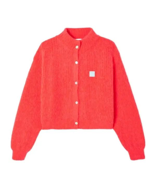 American Vintage Long Sleeve Knit Cardigan - Orange