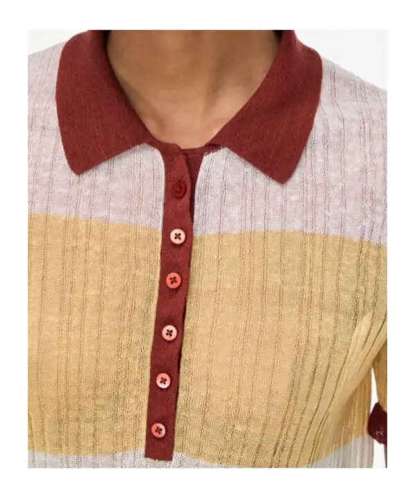 IBLUES Slim-fit Rib-knit Polo Shirt