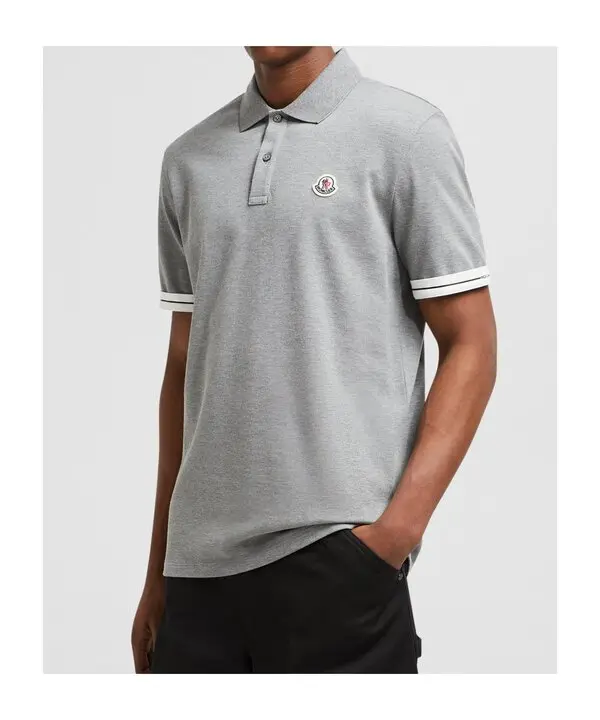 Moncler Logo Cotton Piquet Polo Shirt