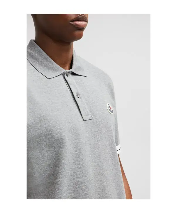 Moncler Logo Cotton Piquet Polo Shirt - Dark Gray