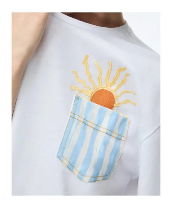 IBLUES Cropped T-shirt With Embroidered Sun Detail