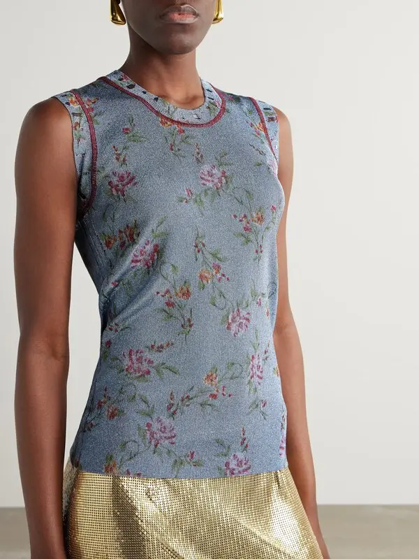 Rabanne Floral-print Tank Top