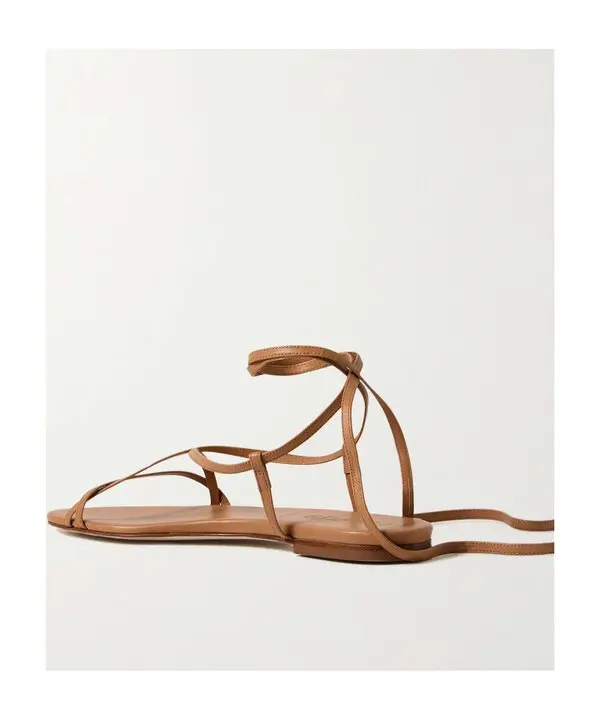 AeydĒ Round Head Flat Sandals With Lace Detail