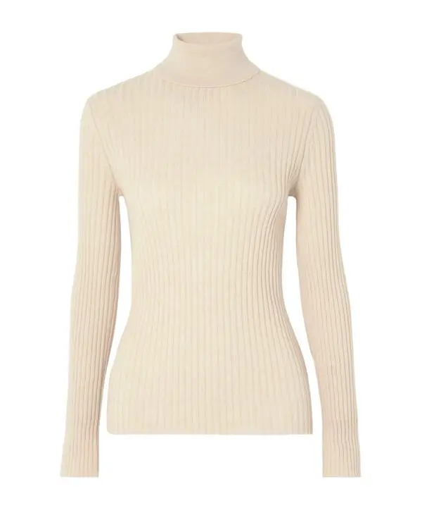 THE ELDER STATESMAN Ribbed Cashmere Turtleneck Sweater