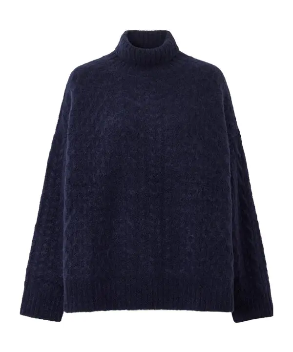 THE ELDER STATESMAN Cable Knit Turtleneck Sweater
