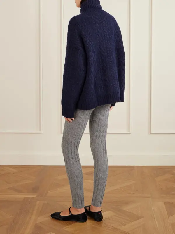 THE ELDER STATESMAN Cable Knit Turtleneck Sweater