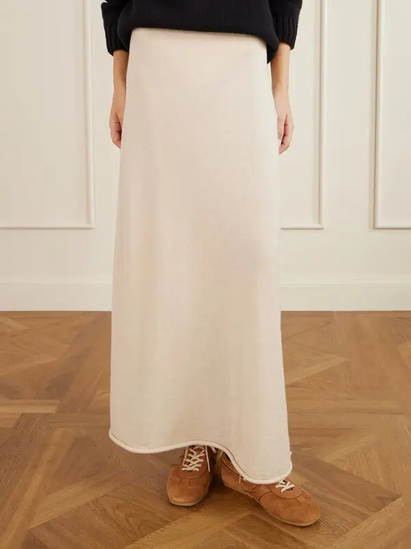 THE ELDER STATESMAN Cashmere Long Skirt