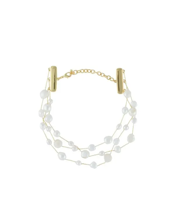 Cult Gaia Nyala Pearl Detailed Choker - White