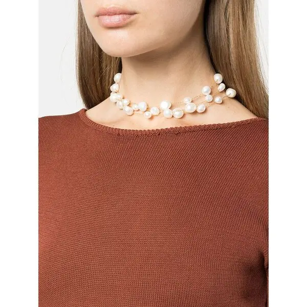 Cult Gaia Nyala Pearl Detailed Choker
