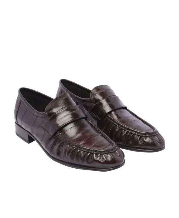 THE ROW Ruched Almond Toe Loafers