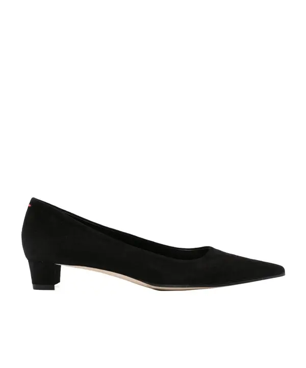 AeydĒ Judi Suede Pointed Toe Pumps With 30mm Heel - Black