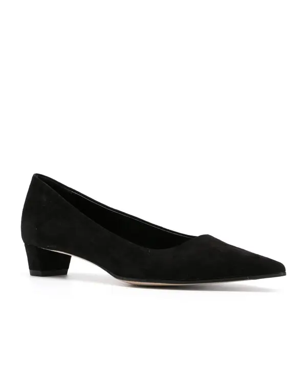 AeydĒ Judi Suede Pointed Toe Pumps With 30mm Heel - Black
