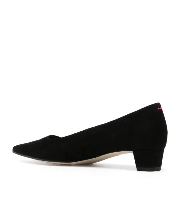 AeydĒ Judi Suede Pointed Toe Pumps With 30mm Heel - Black