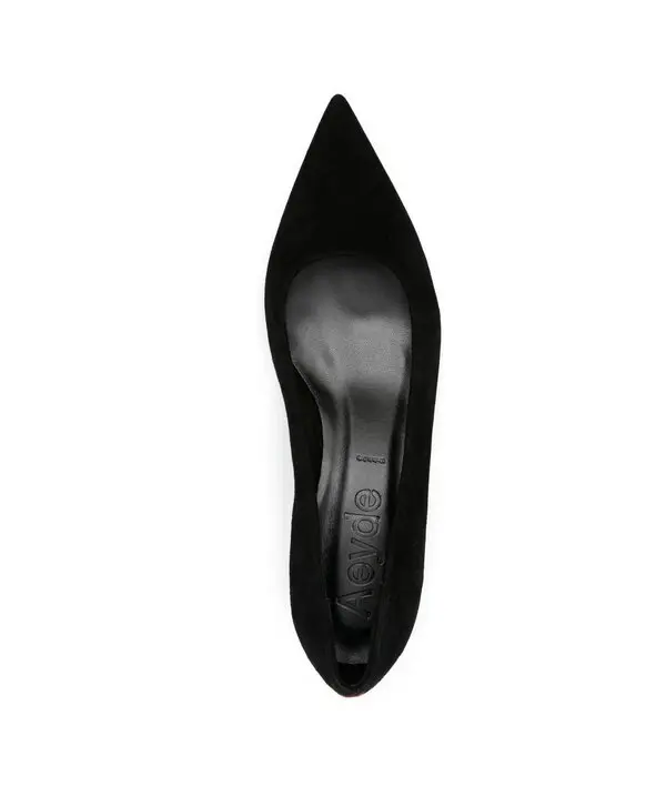 AeydĒ Judi Suede Pointed Toe Pumps With 30mm Heel - Black