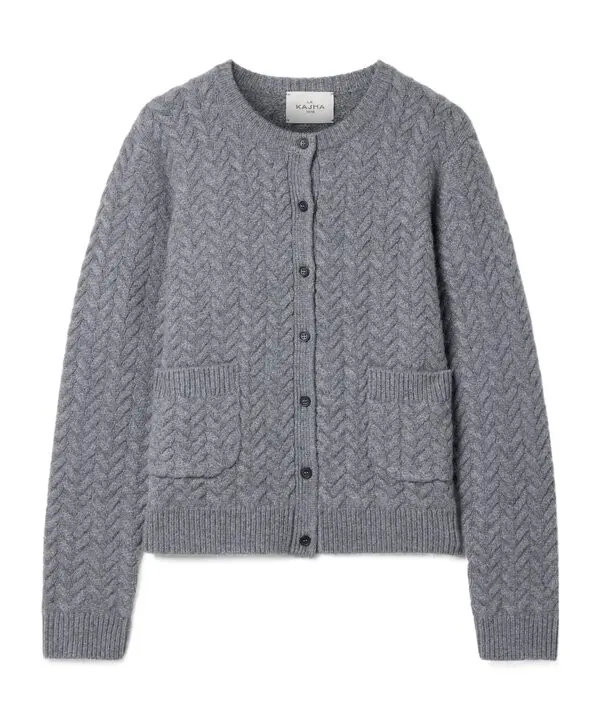 Le Kasha Long-sleeved Cardigan With Round Neck And Button Closure