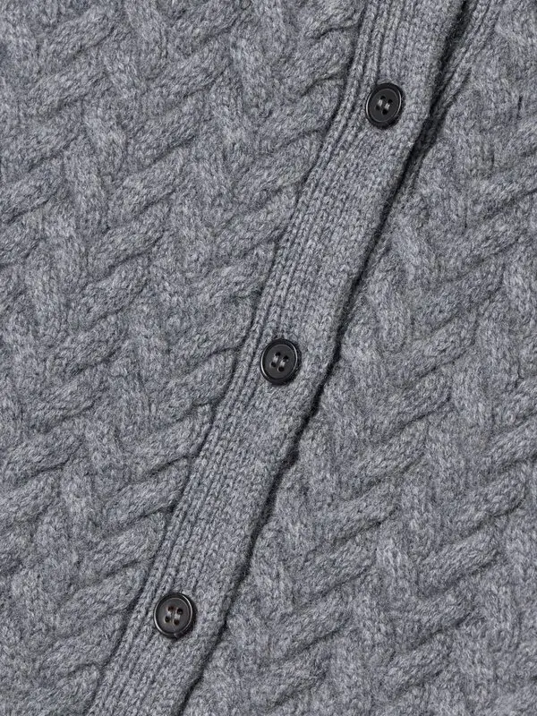 Le Kasha Long-sleeved Cardigan With Round Neck And Button Closure