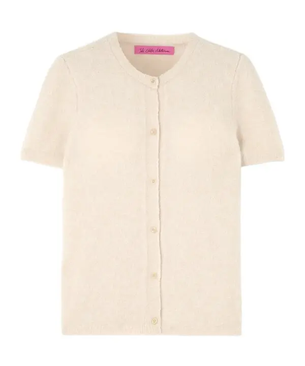 THE ELDER STATESMAN Cashmere And Silk Blend Boucle Cardigan - Off-white