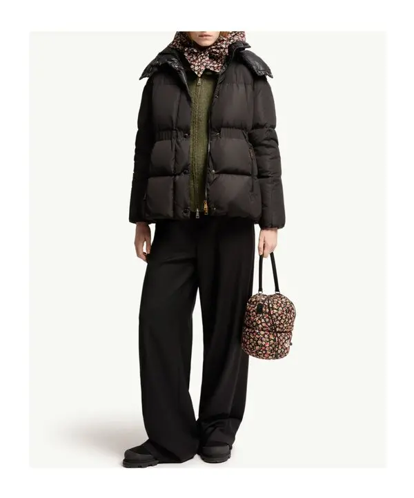 Moncler Agneux Hooded Short Down Jacket - Black