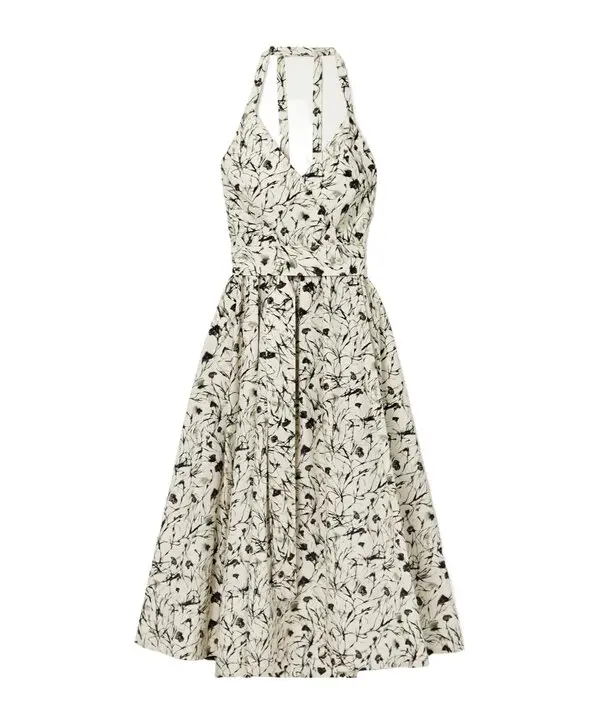 Proenza Schouler Rhea Tie-up Printed Dress