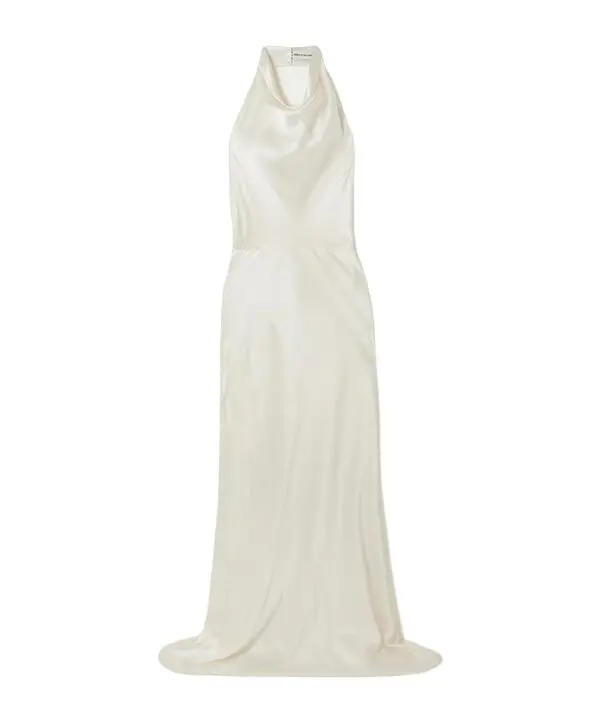Rebecca Vallance Attia Silk Satin Halterneck Maxi Dress With Open Back