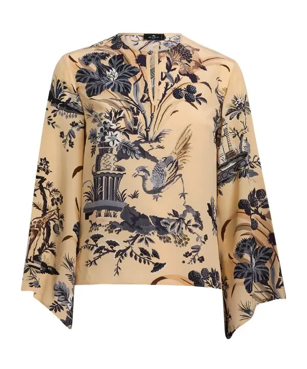 Etro Printed Top With Flared Sleeves