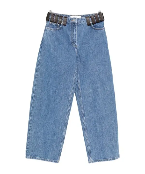 IRO PARIS Belt-loop Jeans With Leather Trim - Blue