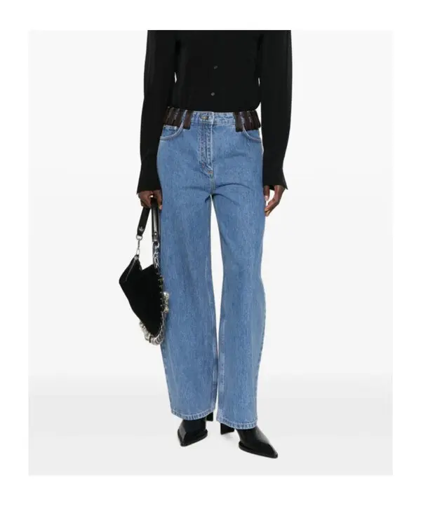 IRO PARIS Belt-loop Jeans With Leather Trim