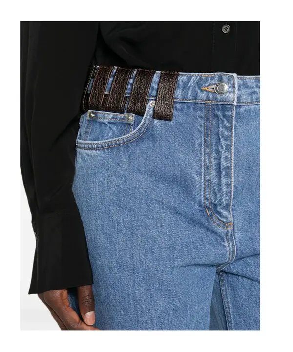 IRO PARIS Belt-loop Jeans With Leather Trim