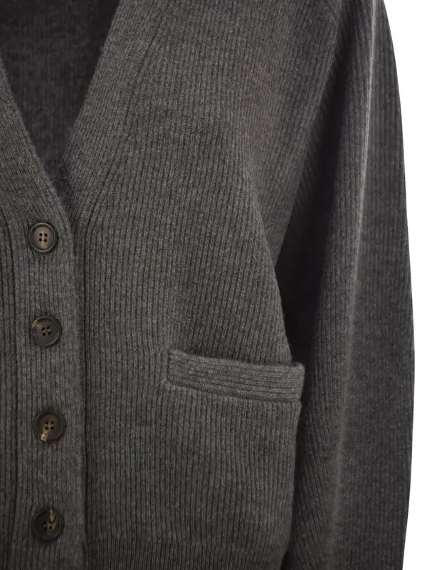 Brunello Cucinelli V-neck Long-sleeved Knit Top