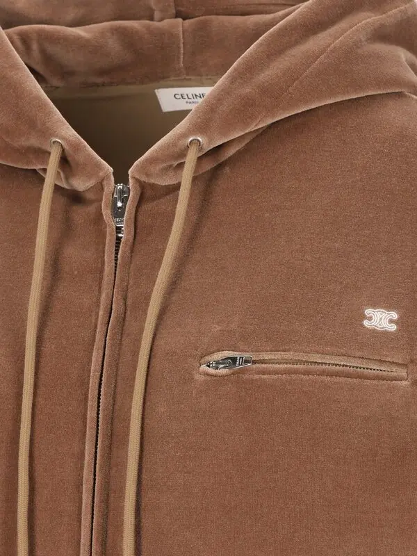 Celine Long-sleeved Hooded Casual Jacket With Zippered Pocket