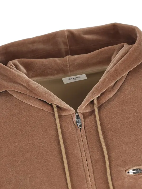 Celine Long-sleeved Hooded Casual Jacket With Zippered Pocket