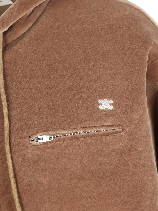 Celine Long-sleeved Hooded Casual Jacket With Zippered Pocket