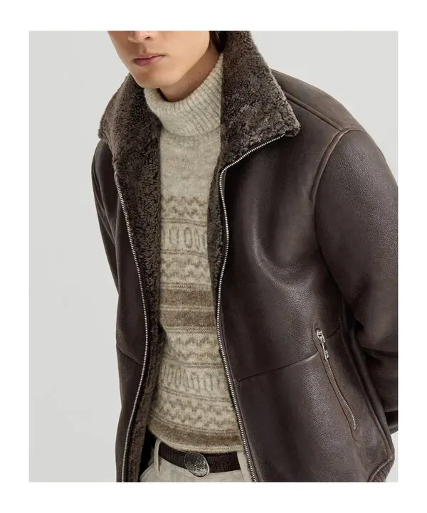 Brunello Cucinelli Effect Shearling Bomber Jacket
