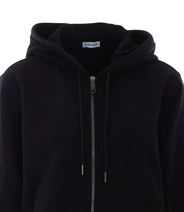 Burberry Cashmere Check Patch Cotton Zip Hoodie